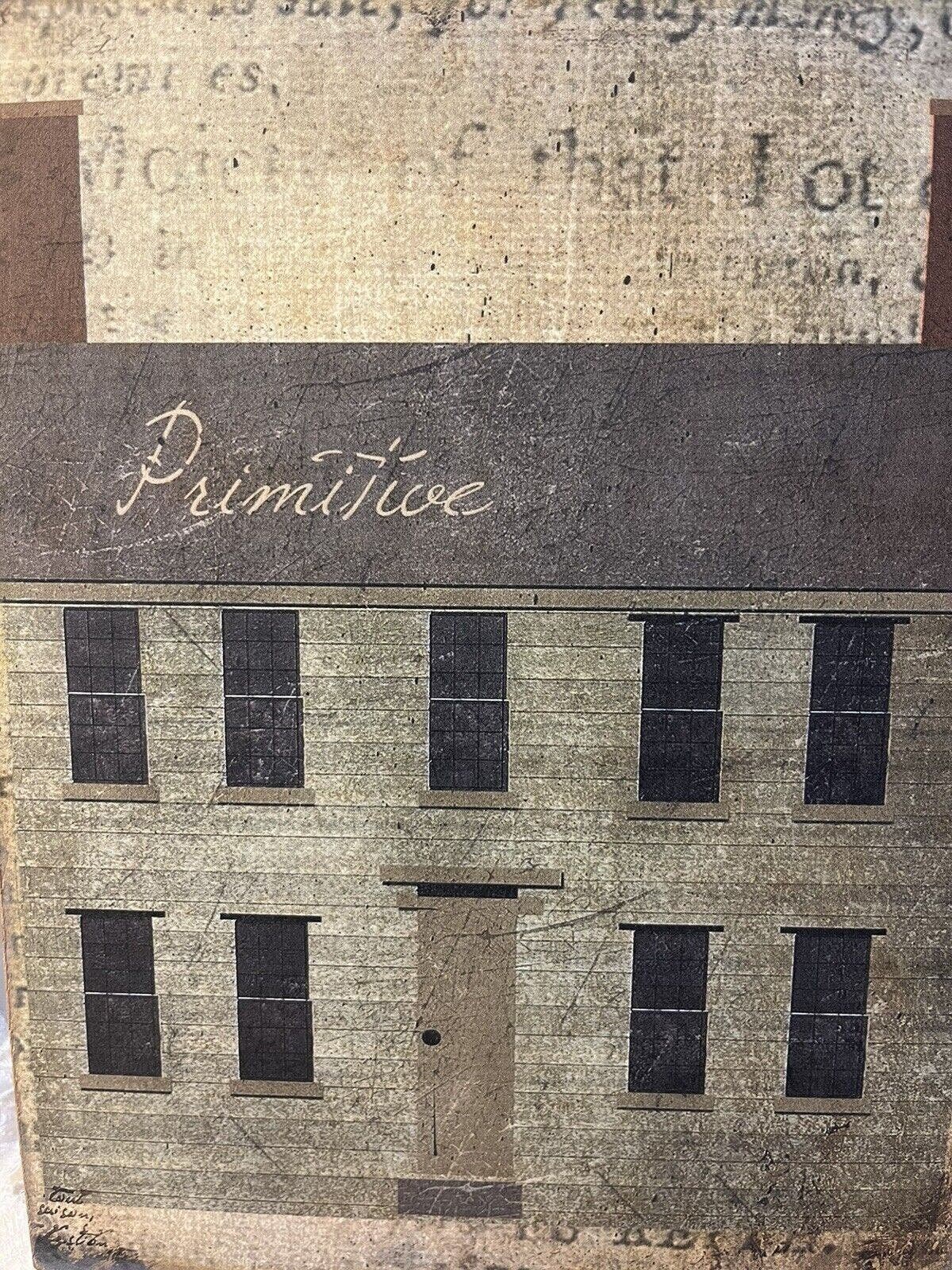 Primitive House, Folk Art, Saltbox House, Handcrafted Plaque / Sign 1 ...