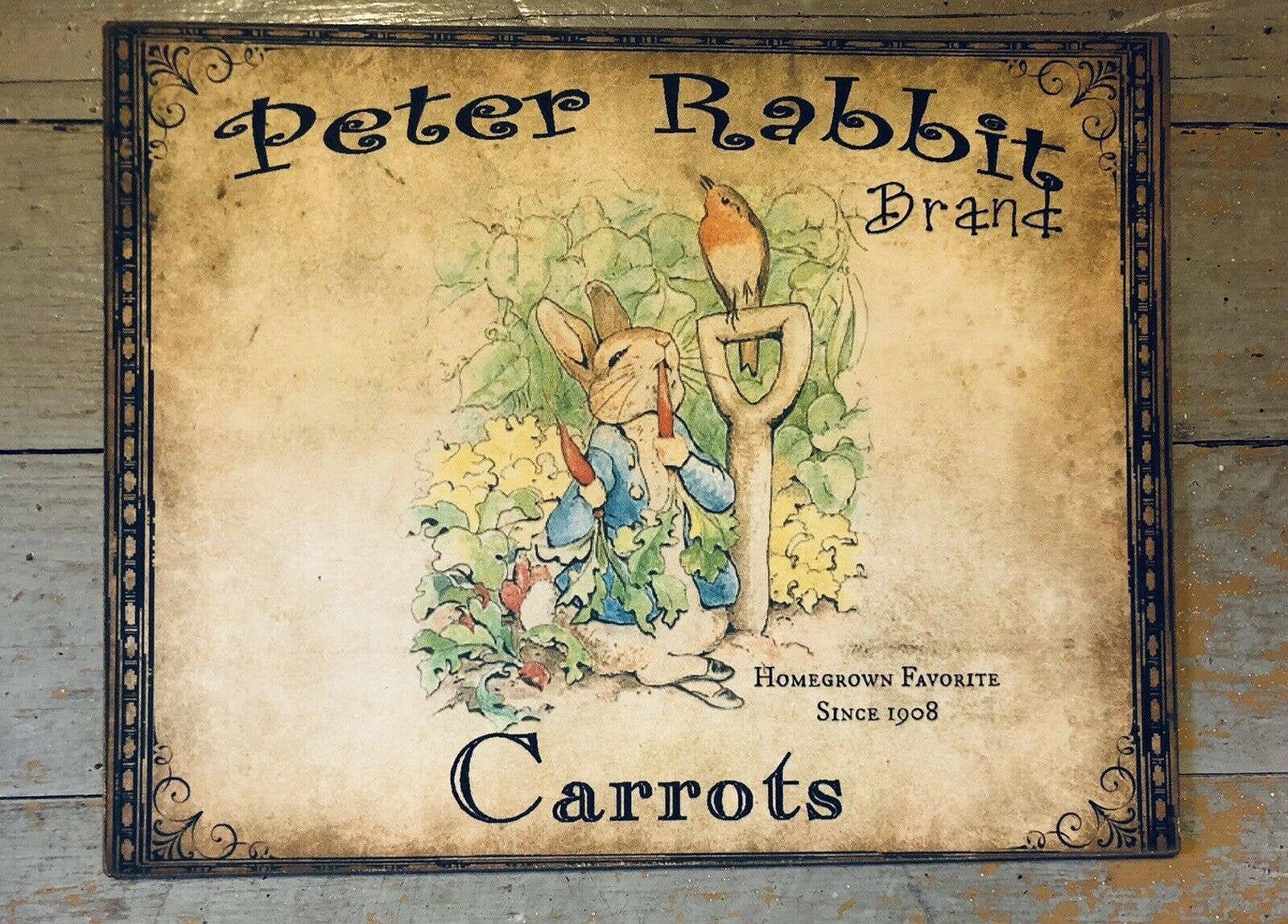 Peter Rabbit Brand Carrots, PRIMITIVE Handcrafted Plaque / Sign #2 - Etsy