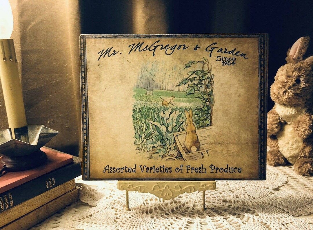 Peter Rabbit, Mr. Mcgregor's Garden PRIMITIVE Handcrafted Plaque / Sign ...
