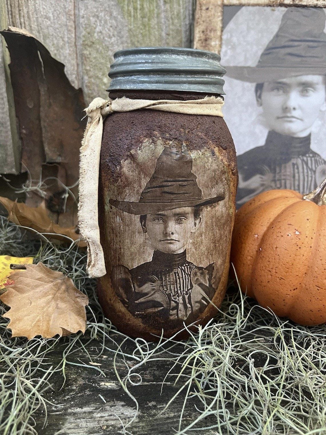 Prim Mason Jar, Victorian Witch, Grubby Grungy, Zinc Lid - Etsy