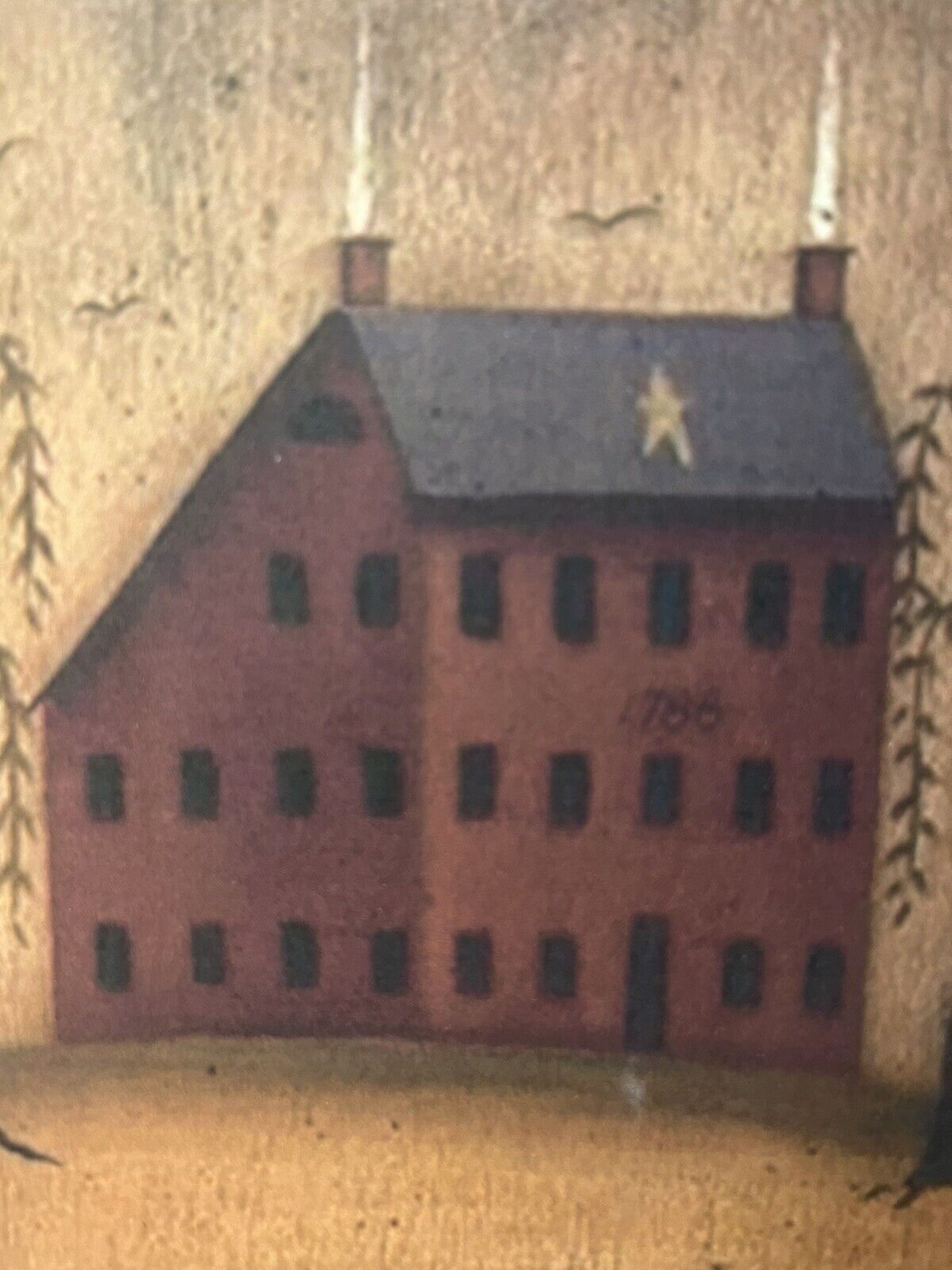 Primitive House, Folk Art, Saltbox House, Handcrafted Plaque / Sign #4 ...