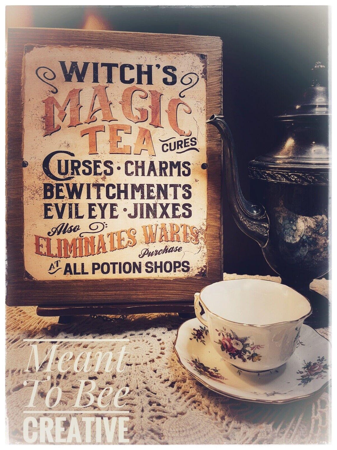 Witch’s Magic Tea, Handcrafted Wooden Sign - Etsy