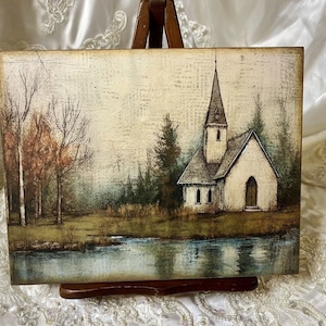 Church Chapel, Primitive Folk Art, Handcrafted Plaque / Sign #8 - Etsy