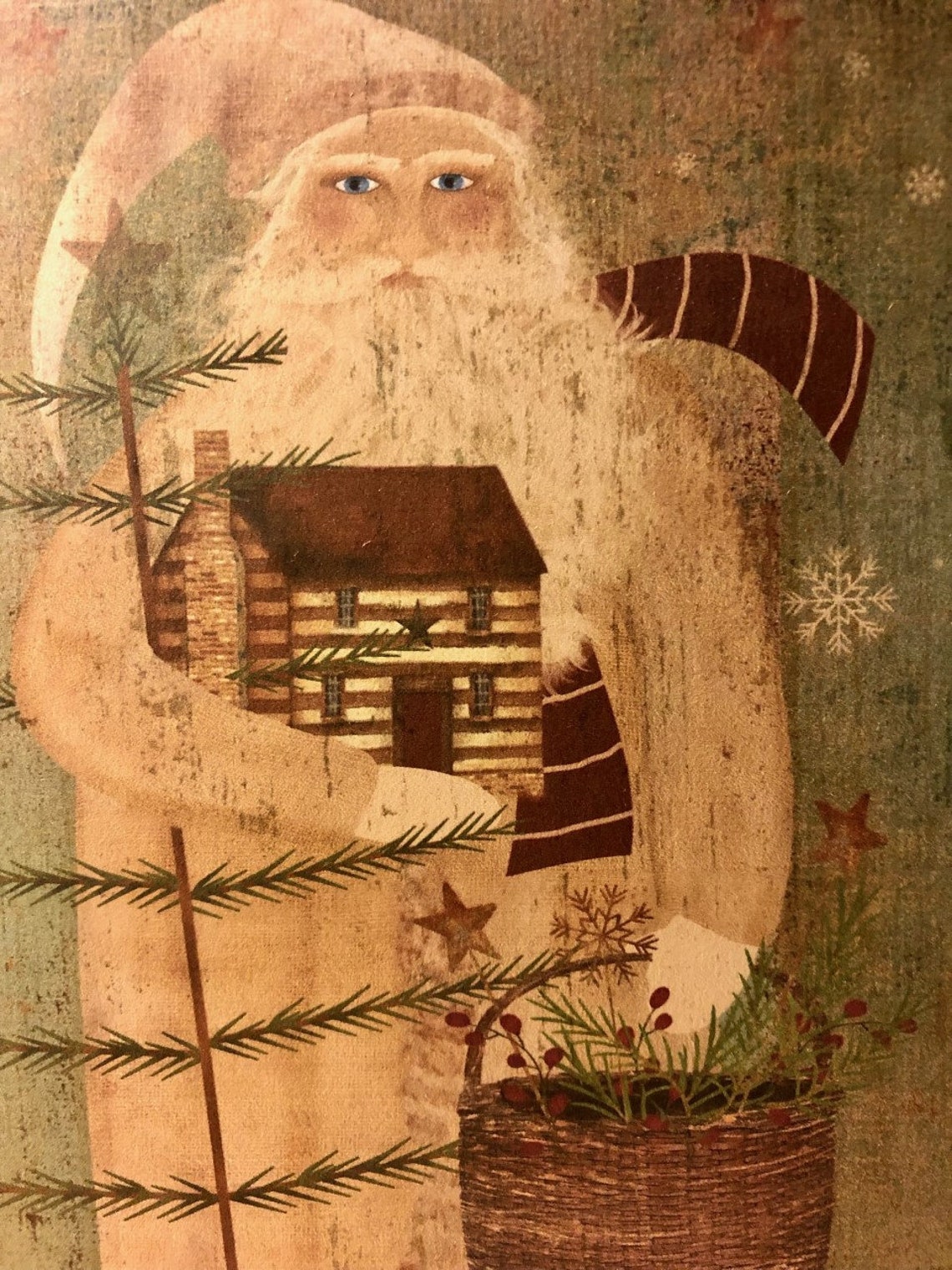 Handmade Folk Art Primitive Christmas Santa Claus Plaque / Sign #2 - Etsy
