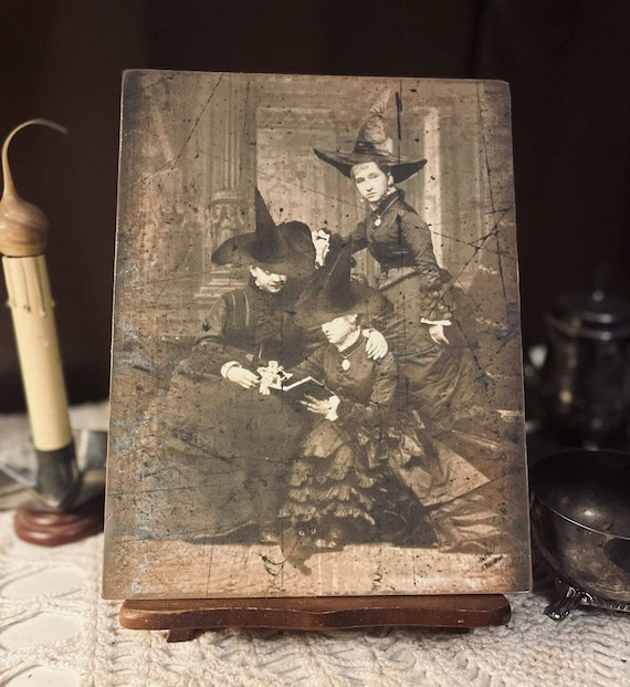 Three Victorian Witches in Library Vintage Halloween - Etsy
