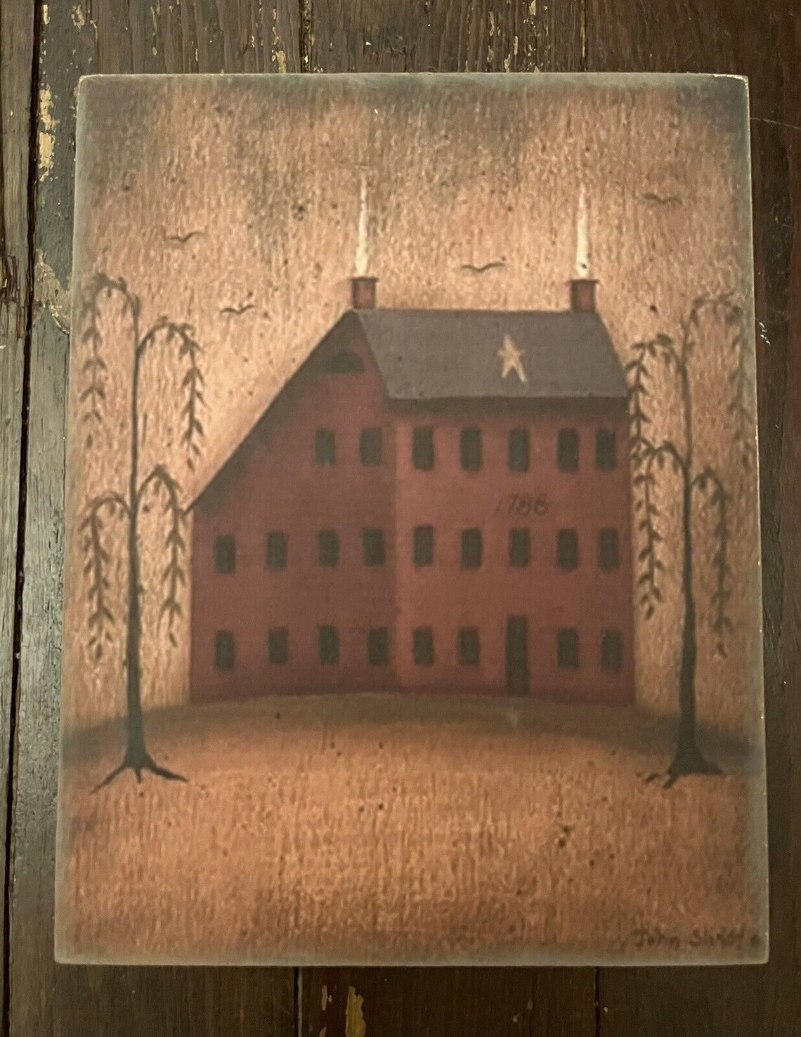 Primitive House, Folk Art, Saltbox House, Handcrafted Plaque / Sign #4 ...