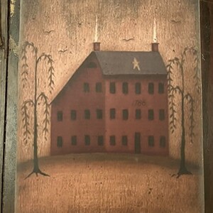 Primitive House, Folk Art, Saltbox House, Handcrafted Plaque / Sign #4 ...