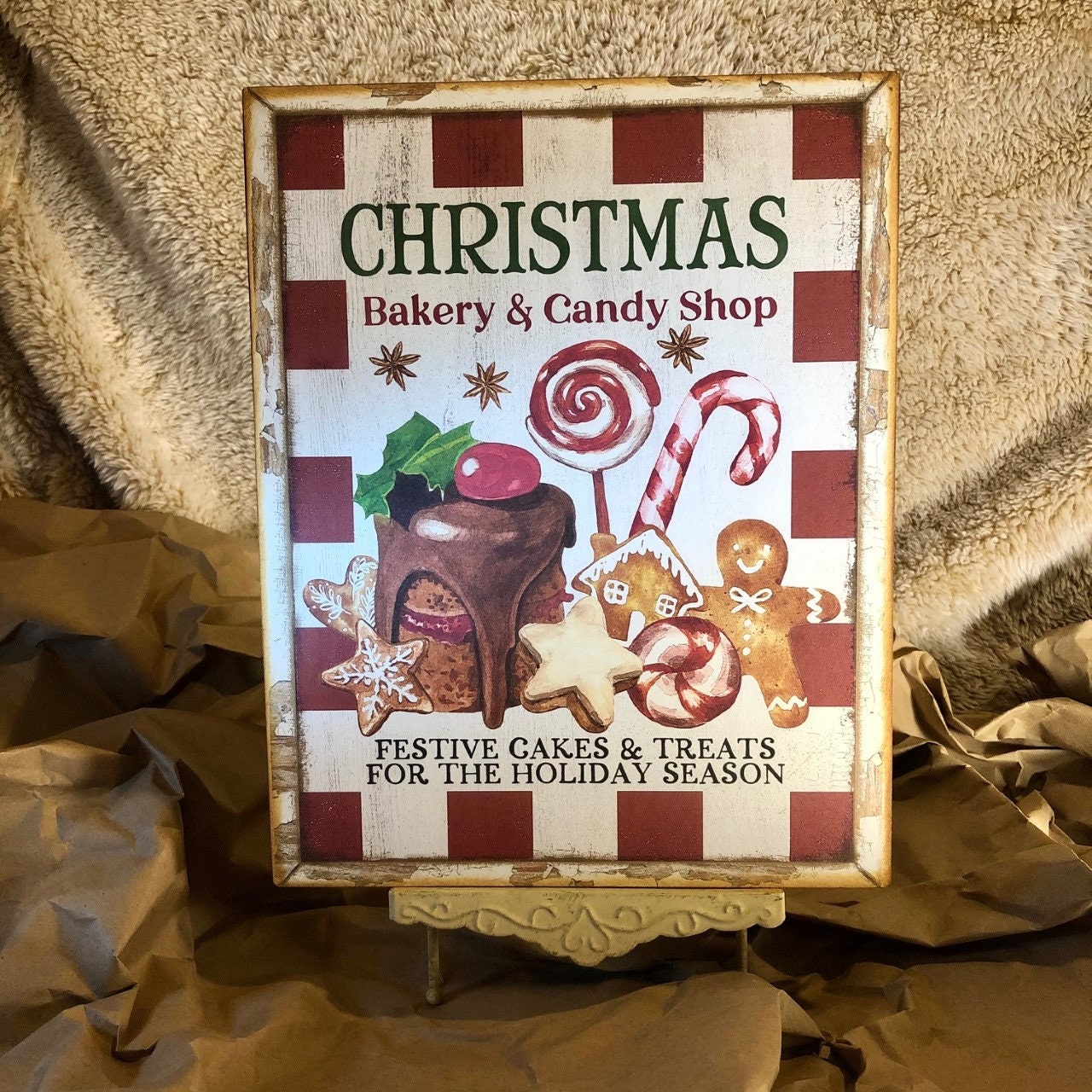 Christmas Bakery & Candy Shop, Handcrafted Plaque / Sign - Etsy
