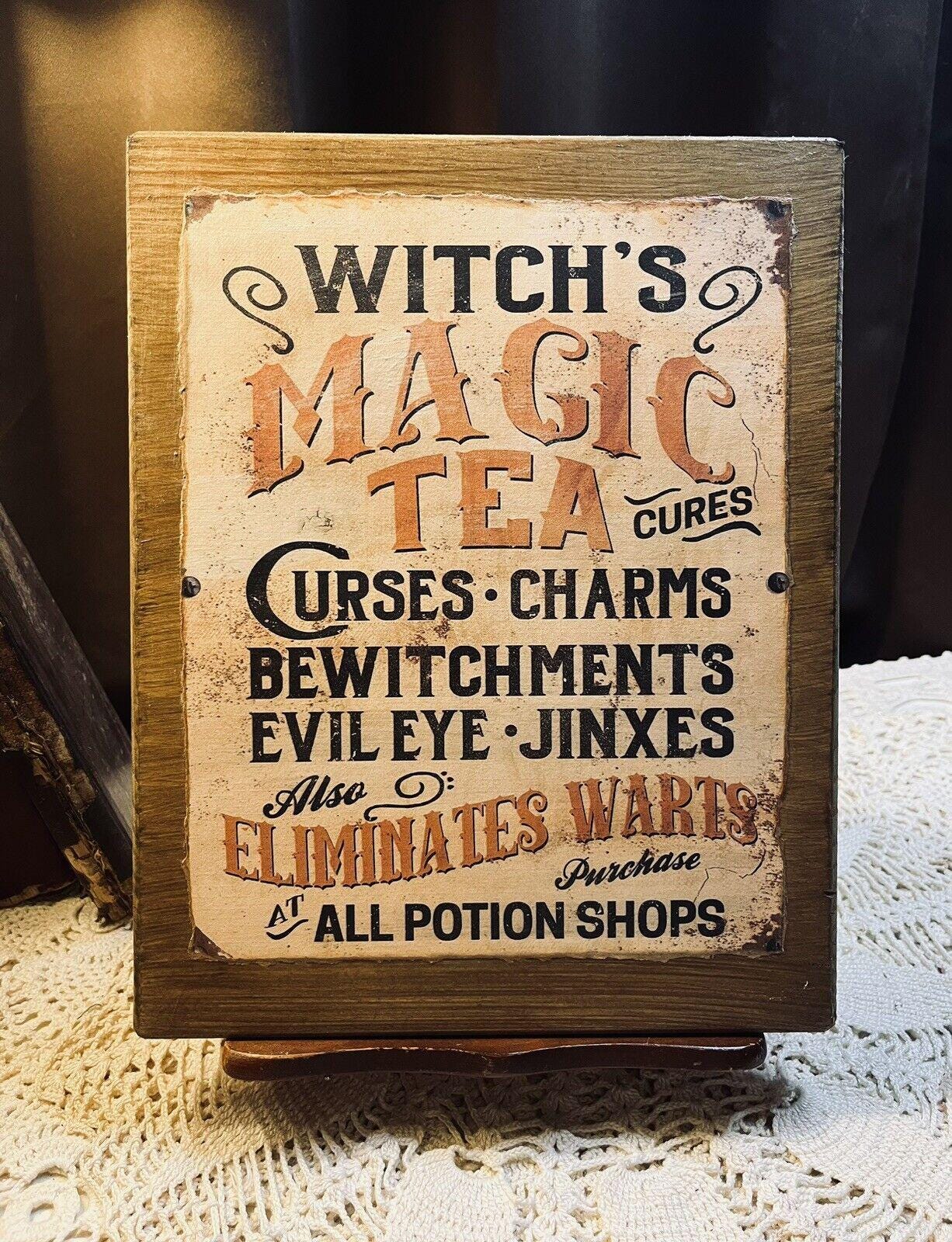 Witch’s Magic Tea, Handcrafted Wooden Sign - Etsy