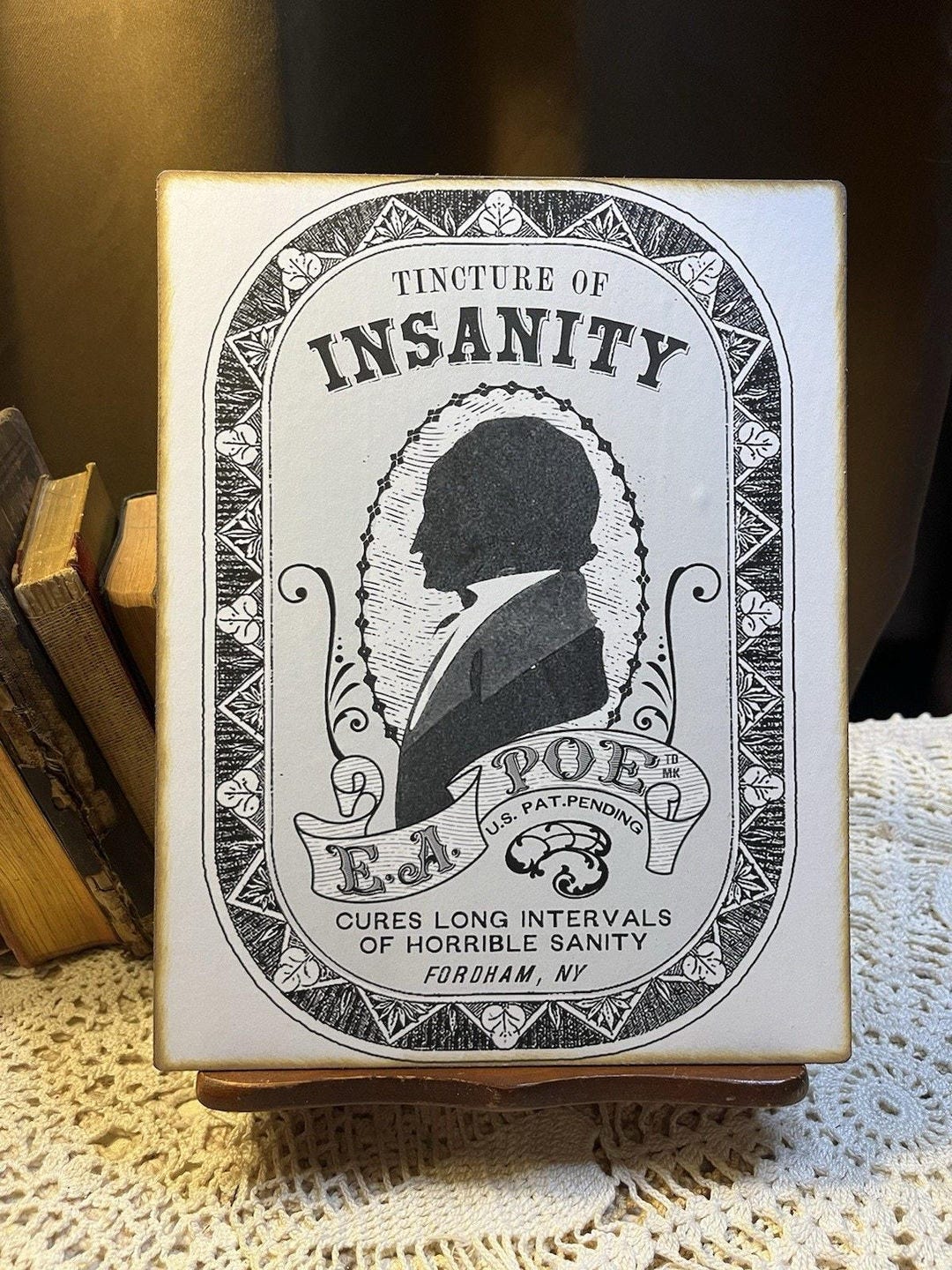 Edgar Allan Poe Handcrafted Plaque / Sign Tincture of Insanity #2 - Etsy