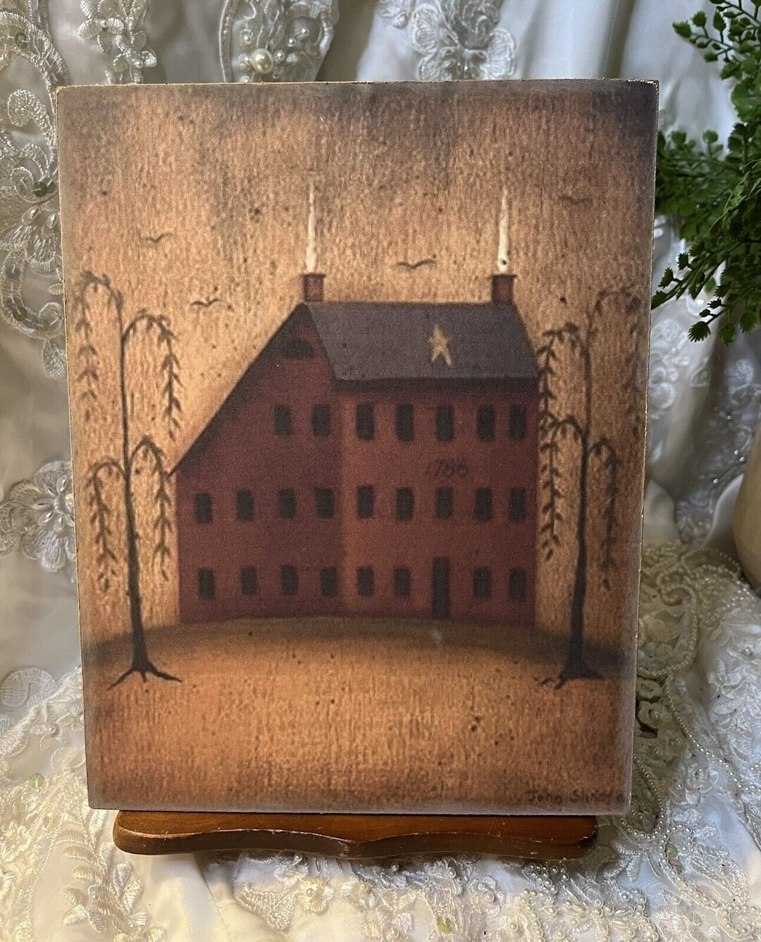 Primitive House, Folk Art, Saltbox House, Handcrafted Plaque / Sign #4 ...