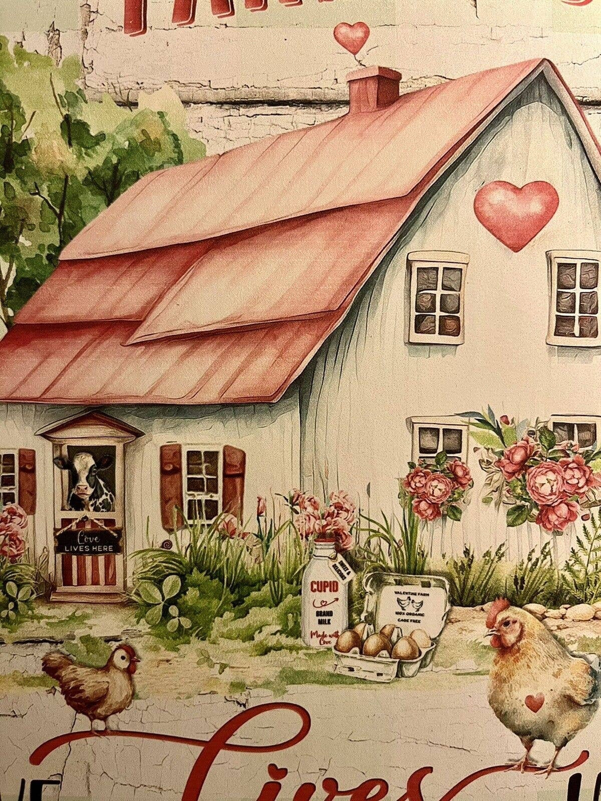 Cupid’s Farmhouse, Valentine Love Lives Here, Cottage, Handcrafted ...