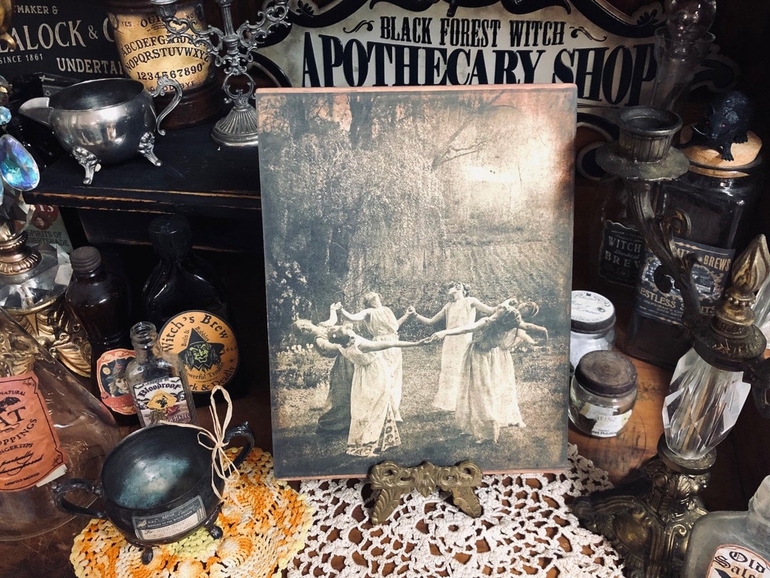 The Witches Circle, Witch Coven Dance, Vintage Halloween Decor ...
