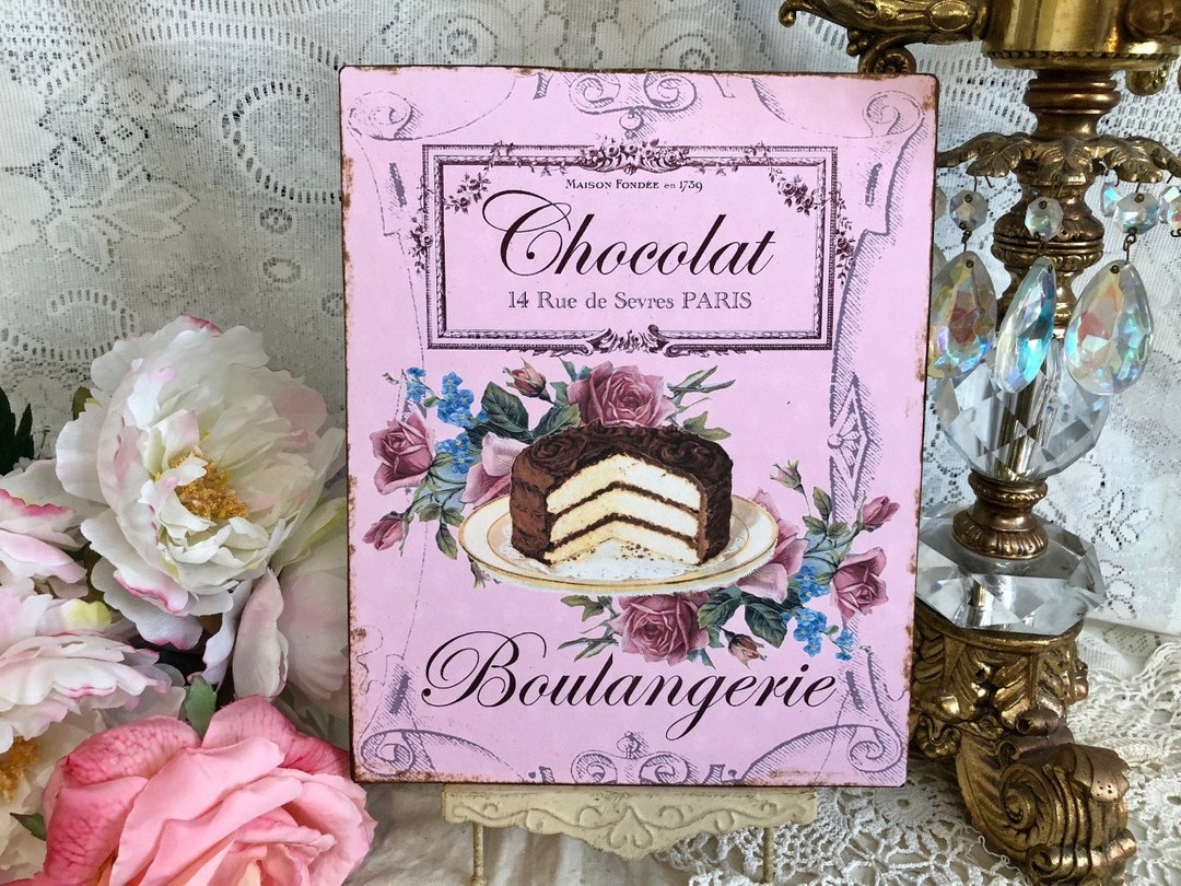 French Chocolate Cake, Paris Bakery, Handcrafted Plaque / Sign - Etsy