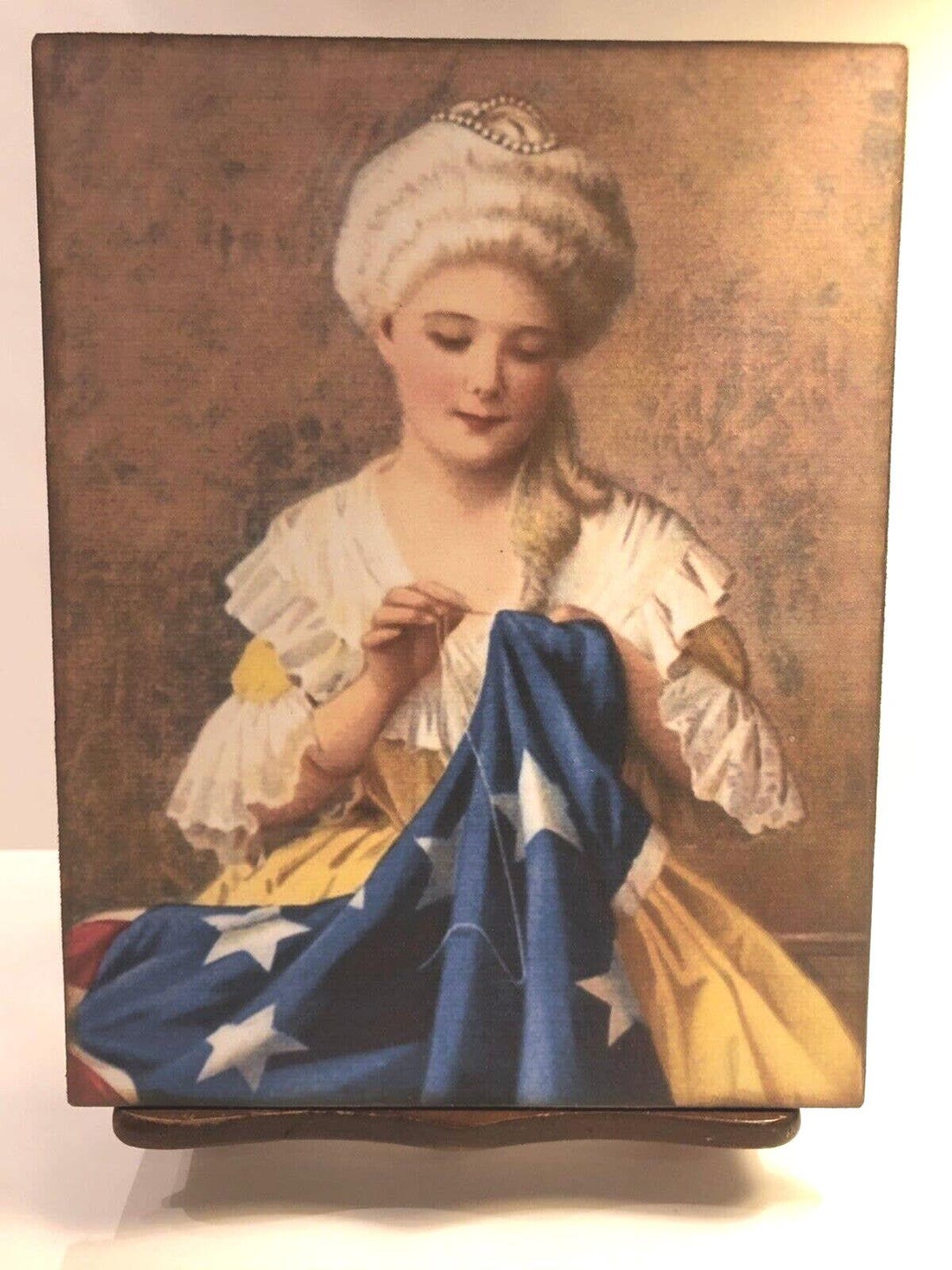 Betsy Ross, American Flag, Patriotic, Primitive Handcrafted Plaque ...