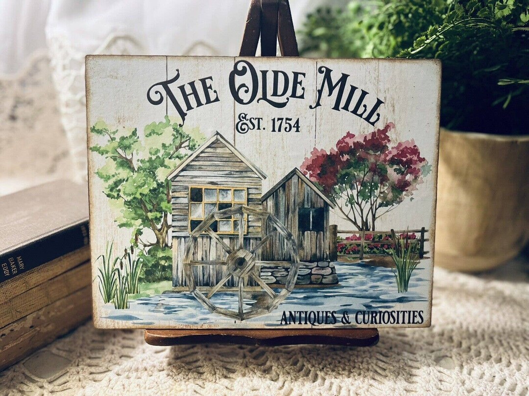 The Olde Mill Antiques, Country Wall Art, Handcrafted Plaque / Sign - Etsy