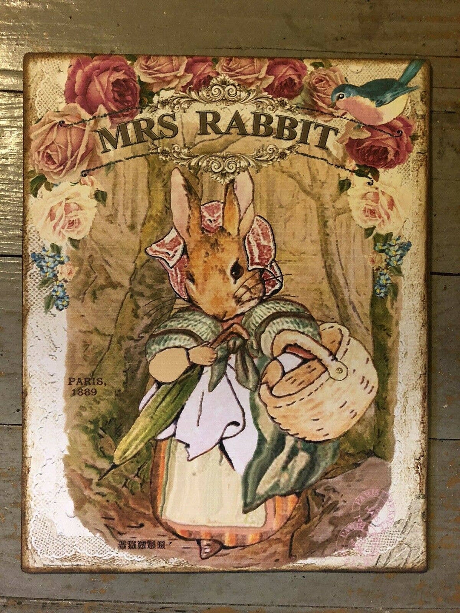 Beatrix Potter Mrs. Rabbit Handcrafted Plaque / Sign 1 - Etsy