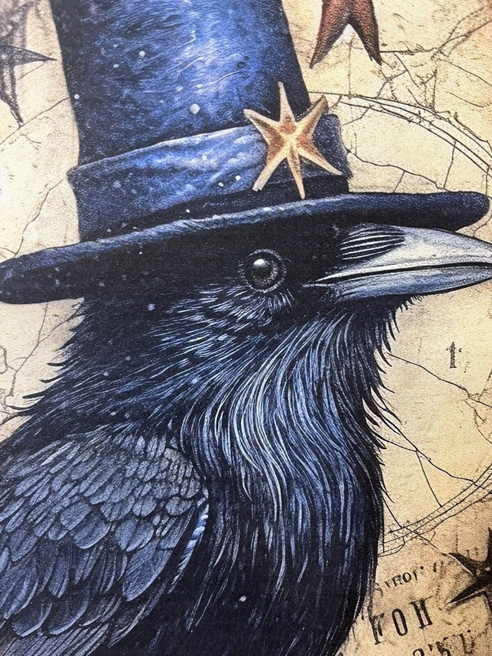 Crow Black Bird Raven Top Hat Gothic Folk Art Handcrafted Plaque / Sign ...