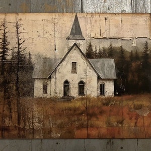 Church Chapel, Primitive Folk Art, Handcrafted Plaque / Sign #9 - Etsy