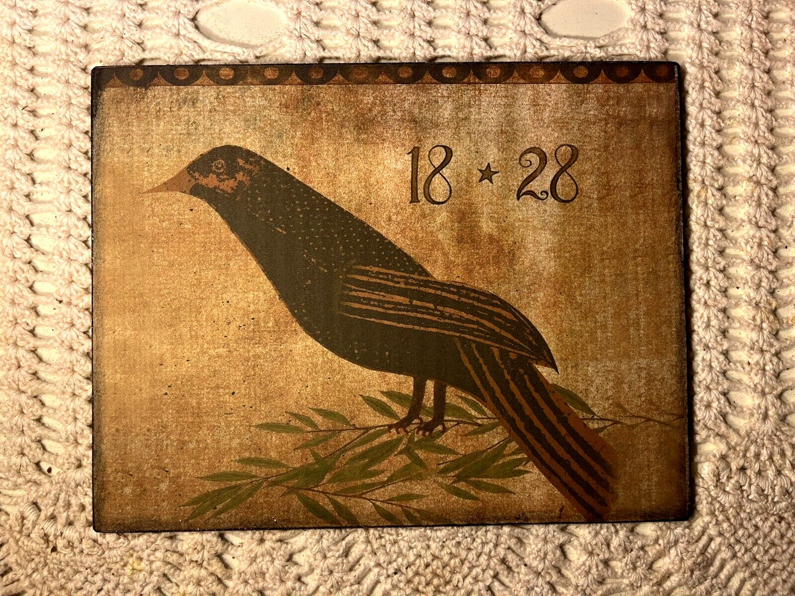 Crow Black Bird 1828 Primitive Folk Art Handcrafted Plaque / Sign - Etsy