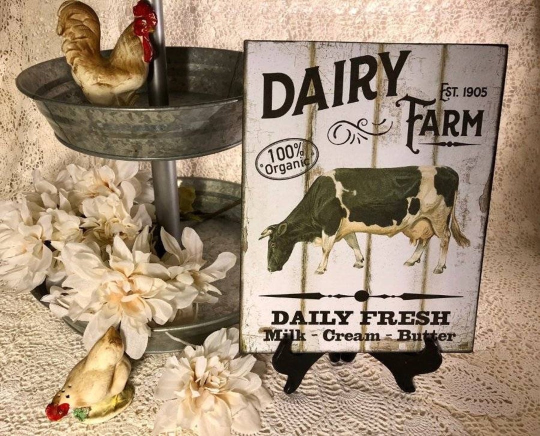 Dairy Farm Cow Farmhouse Handcrafted Plaque / Sign - Etsy