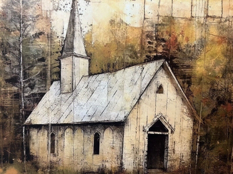 Church Chapel, Primitive Folk Art, Handcrafted Plaque / Sign #5 - Etsy