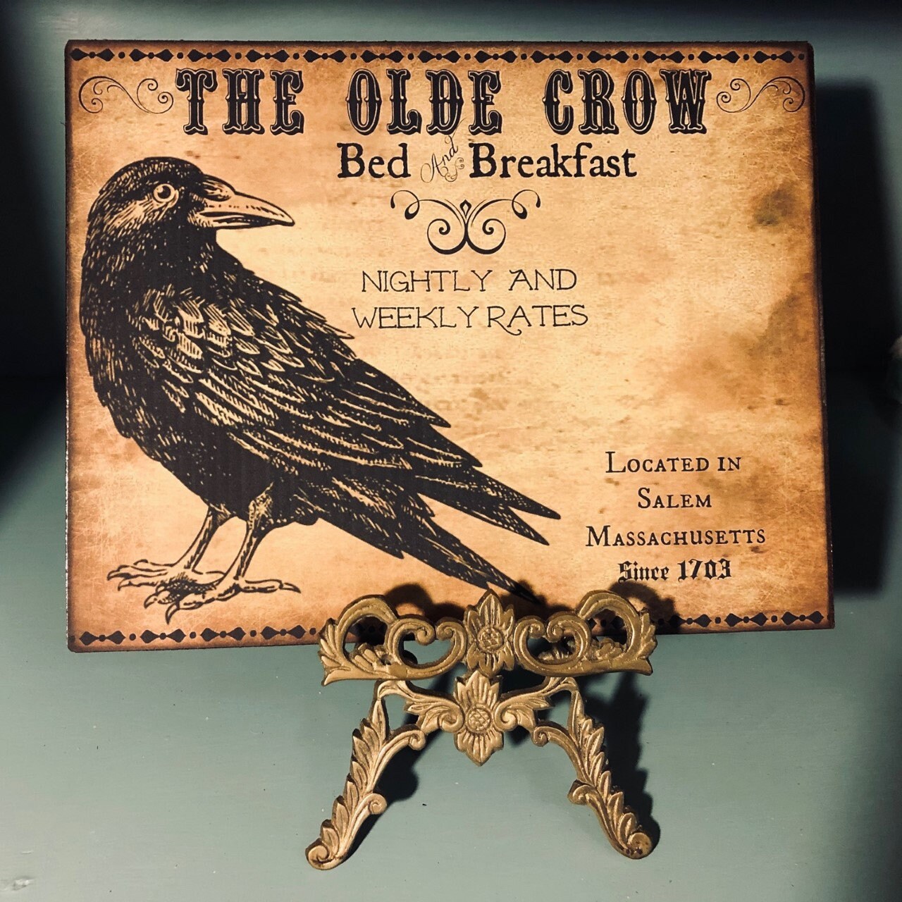 The Olde Crow Bed & Breakfast Primitive Halloween Sign / - Etsy