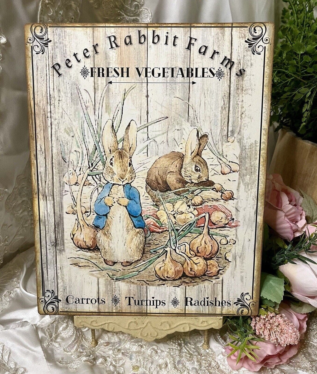 Peter Rabbit Farms Fresh Vegatables Handcrafted Plaque / Sign #8 - Etsy