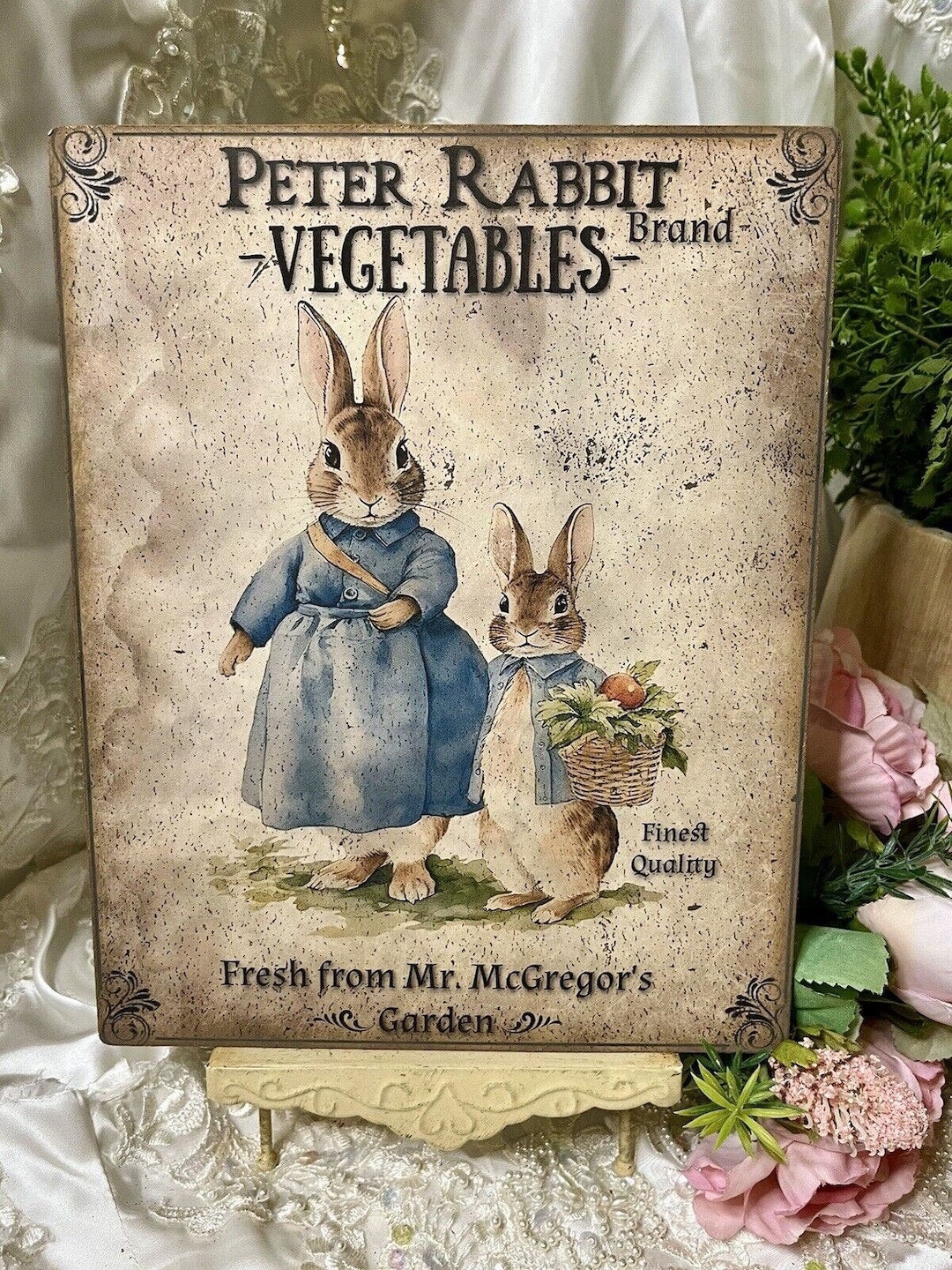Peter Rabbit Vegetables Mr Mcgregor's Garden Handcrafted Plaque / Sign ...