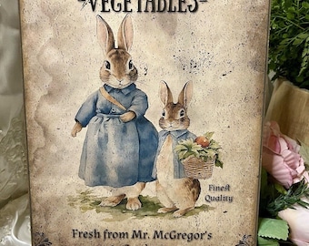 Peter Rabbit Cotton Tail, Mr. Mcgregor's Garden, Wood Sign, Rabbit ...