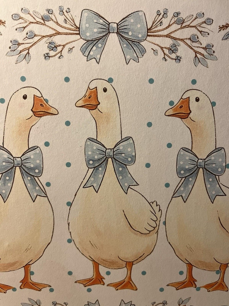 Retro Goose, Ducks W/ Blue Bows, Country, Handcrafted Plaque / Sign ...