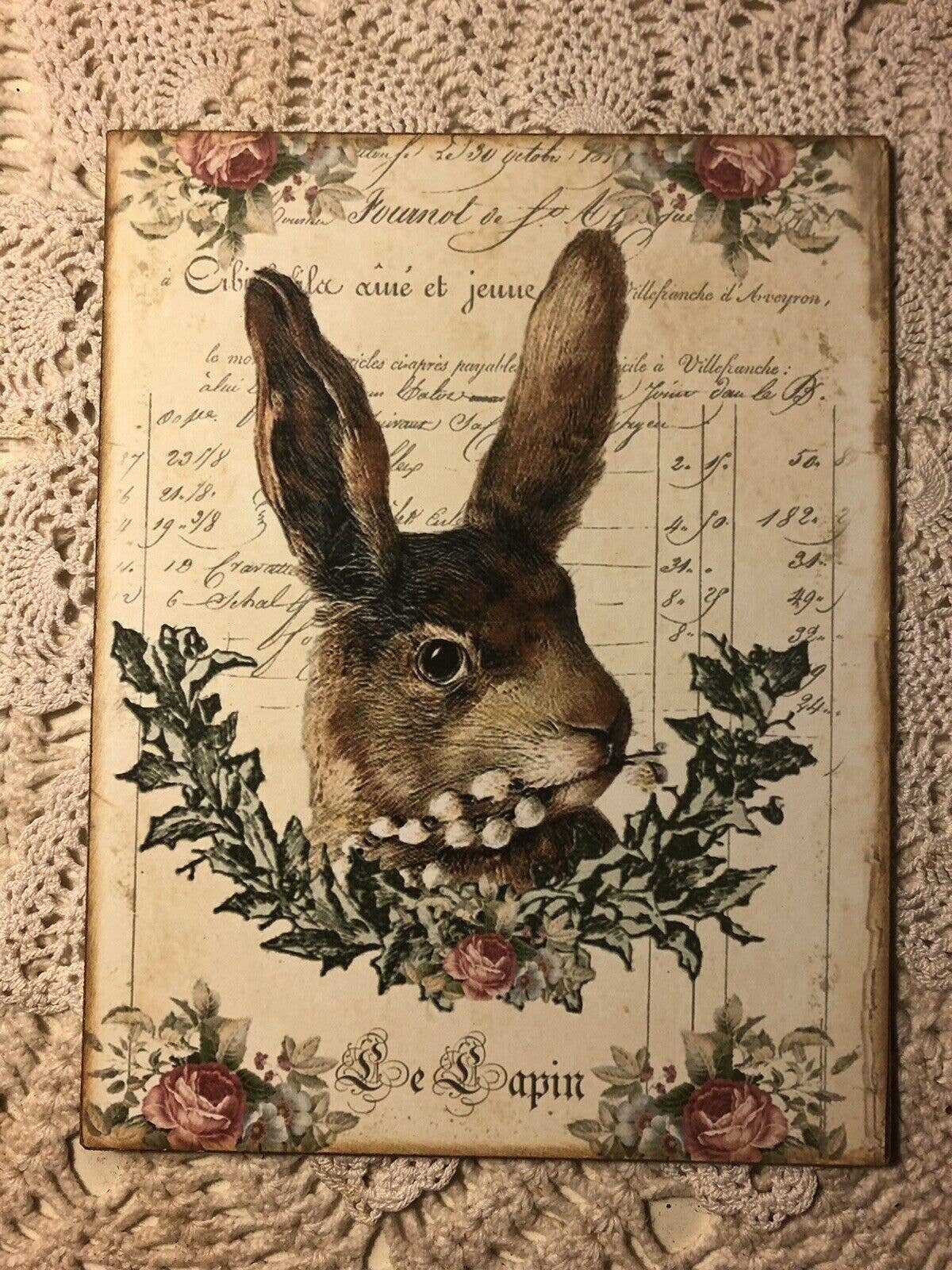 Shabby Chic French Country Rabbit Looking Right HANDCRAFTED - Etsy