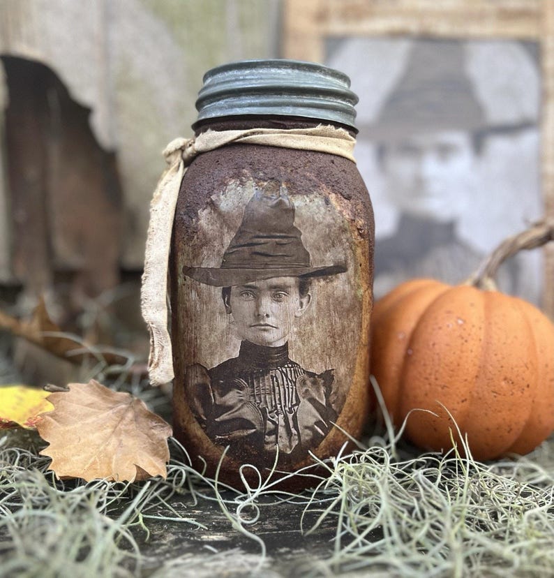 Prim Mason Jar, Victorian Witch, Grubby Grungy, Zinc Lid - Etsy