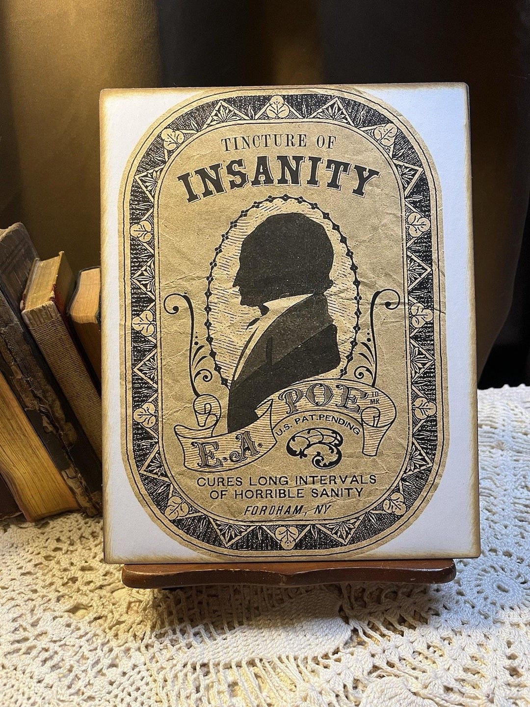 Edgar Allan Poe Handcrafted Plaque / Sign Tincture of Insanity #1 - Etsy