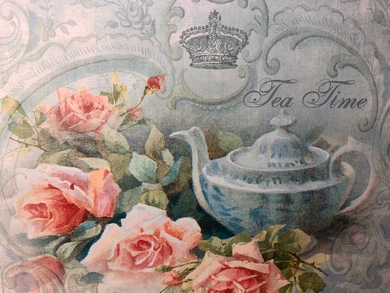 Tea Time Tea Pot Shabby Chic Sign / Plaque | Etsy