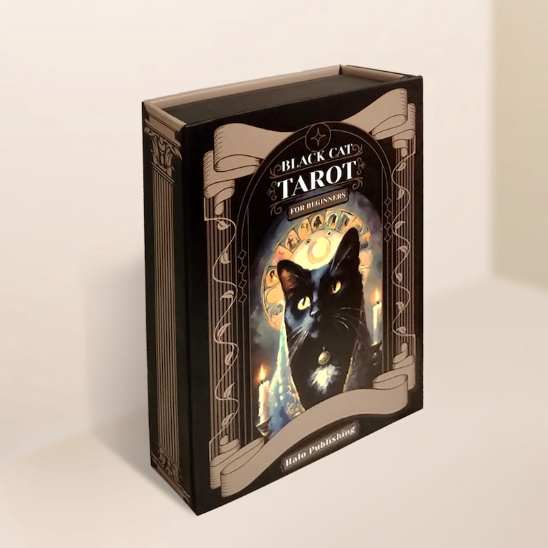Black Cat Tarot Deck for Beginners | Easy Cute Cat-themed Tarot Cards ...