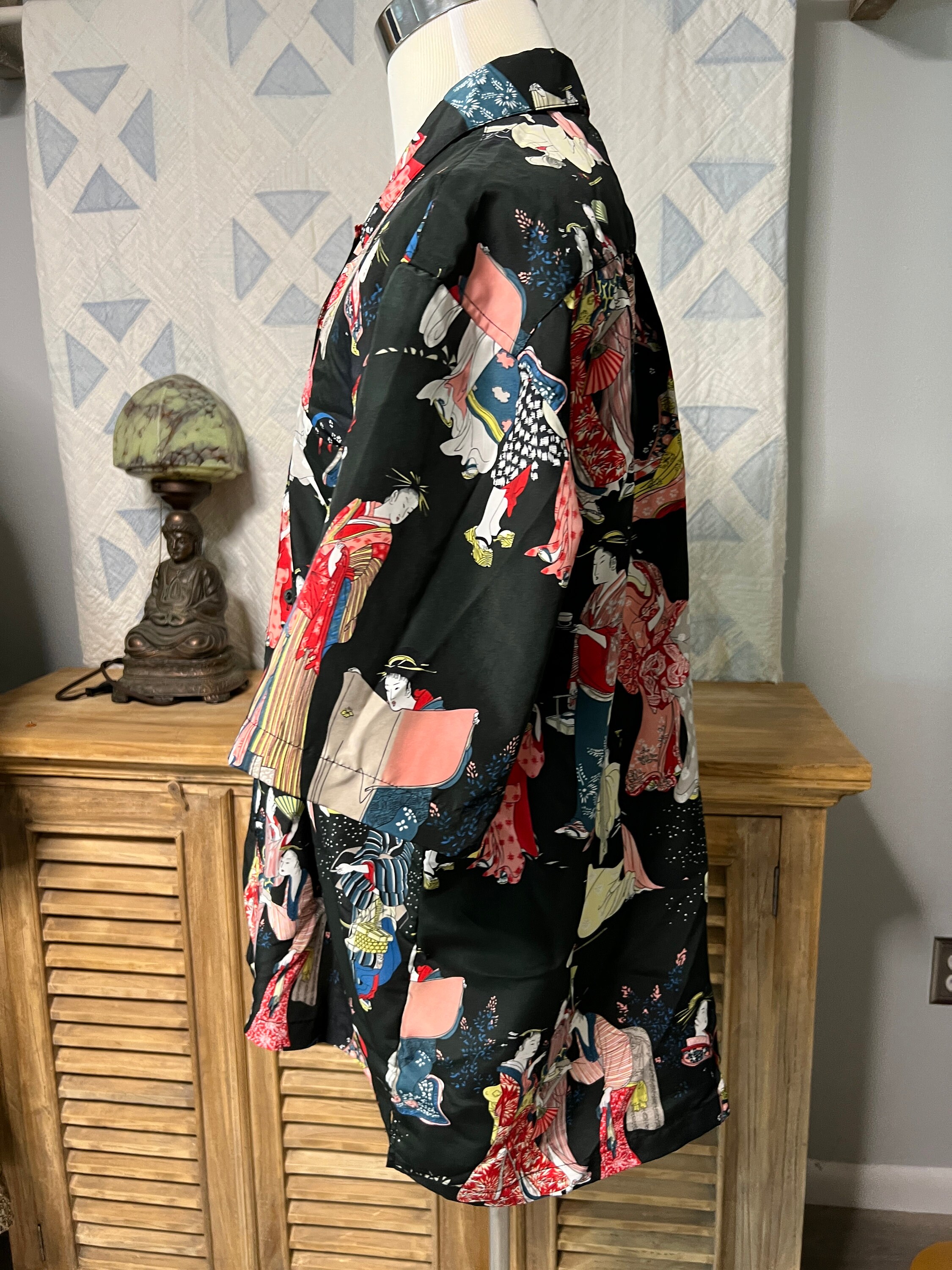 Pre-loved Barcode Tropical Shirt Geisha's on a Black - Etsy