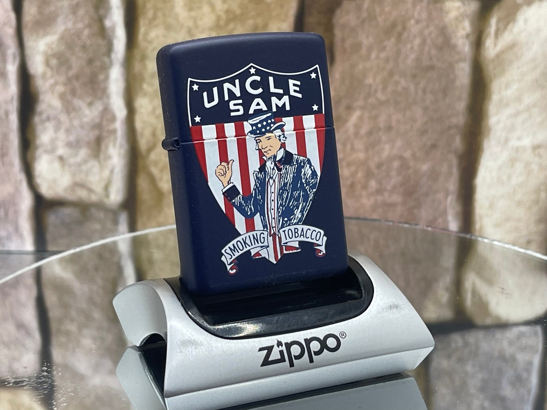 1999 Zippo Lighter Uncle Sam Smoking Tobacco Rare Only 50 Made ...
