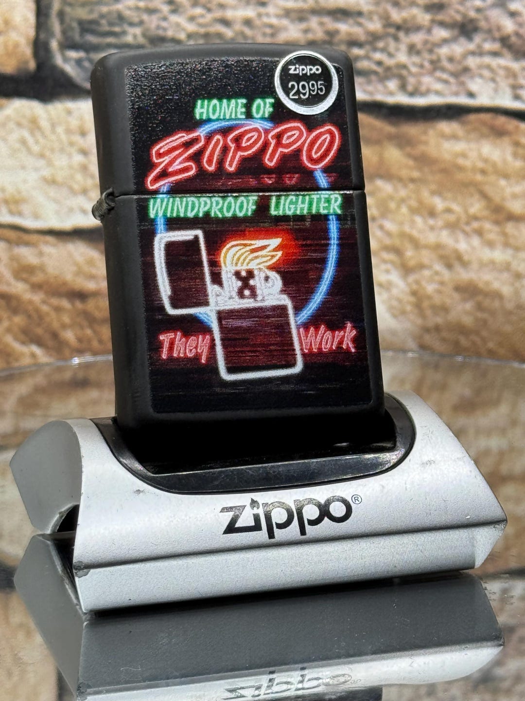 Zippo Neon Home of Zippo Logo Lighter New & Unfired - Etsy