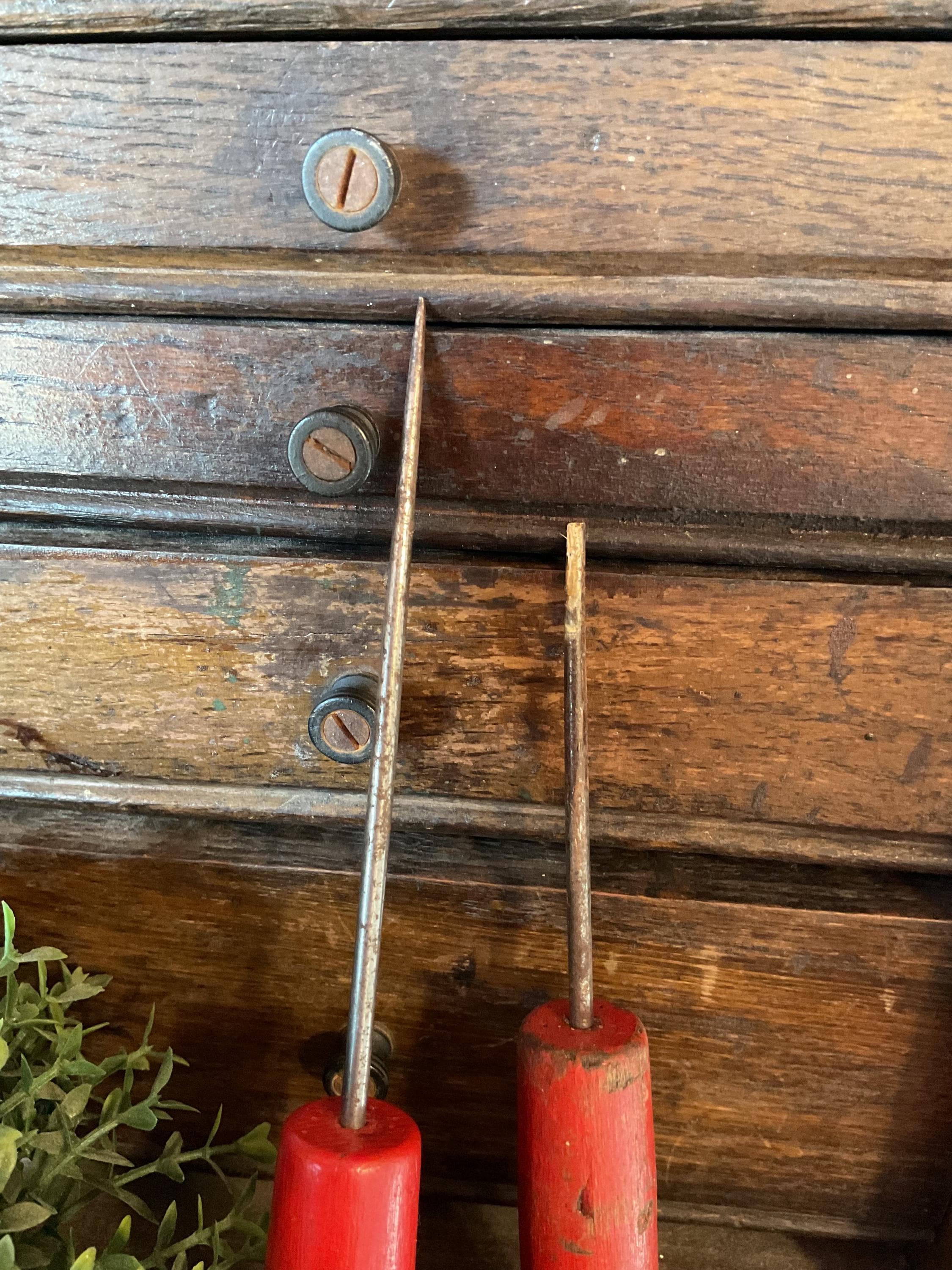 2 Old Red Wooden Handle Ice Picks. Primitive, Vintage, Antique - Etsy