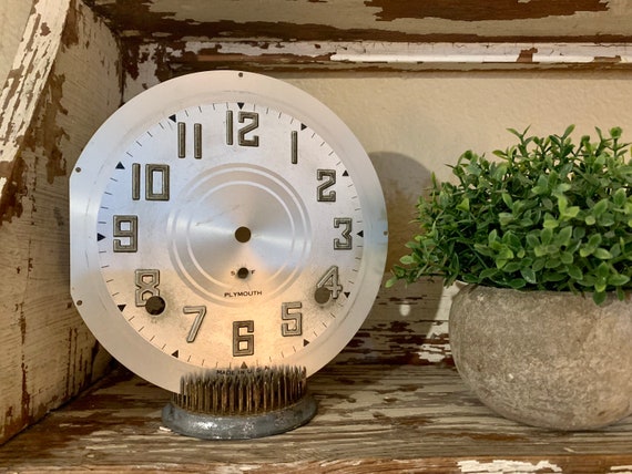 Vintage Metal Clock Face. Salvage. Plymouth. Made in USA - Etsy