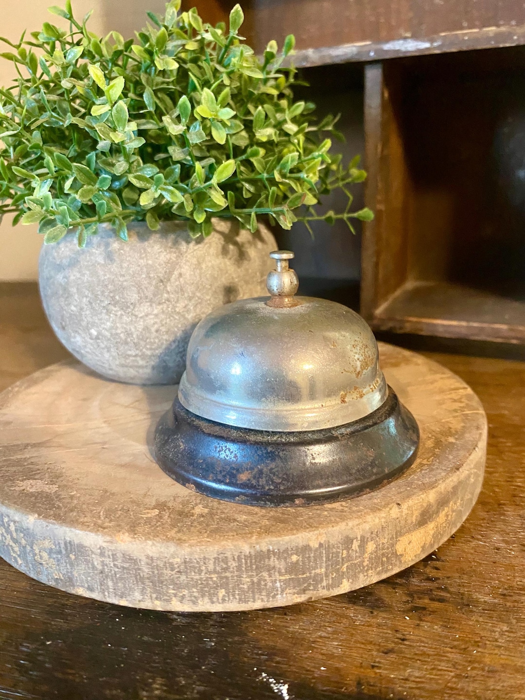 Vintage Metal Hotel Desk Bell, 1950s. Great Patina Cottage, Vintage. - Etsy