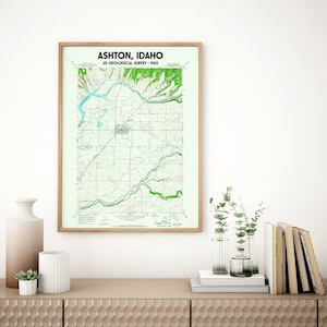 Ashton Idaho USGS Map Poster 1965 - Etsy