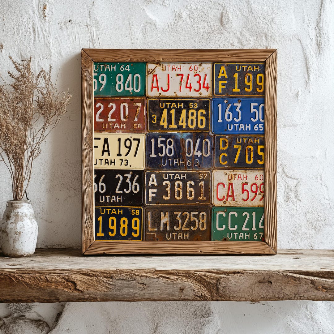 Vintage Utah License Plates Photo Print: Retro Americana Wall Art - Etsy