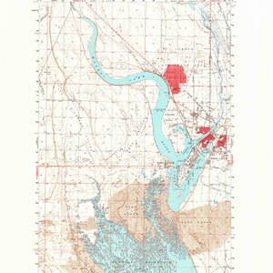Moses Lakes Washington Poster Vintage 1956 USGS Map - Etsy