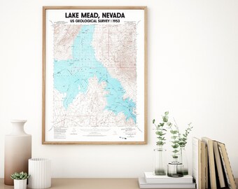 Lake Mead Map Poster - Etsy