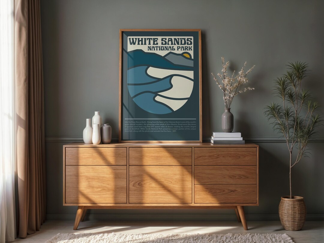White Sands National Park Poster, Minimalist Decor, National Park Wall ...