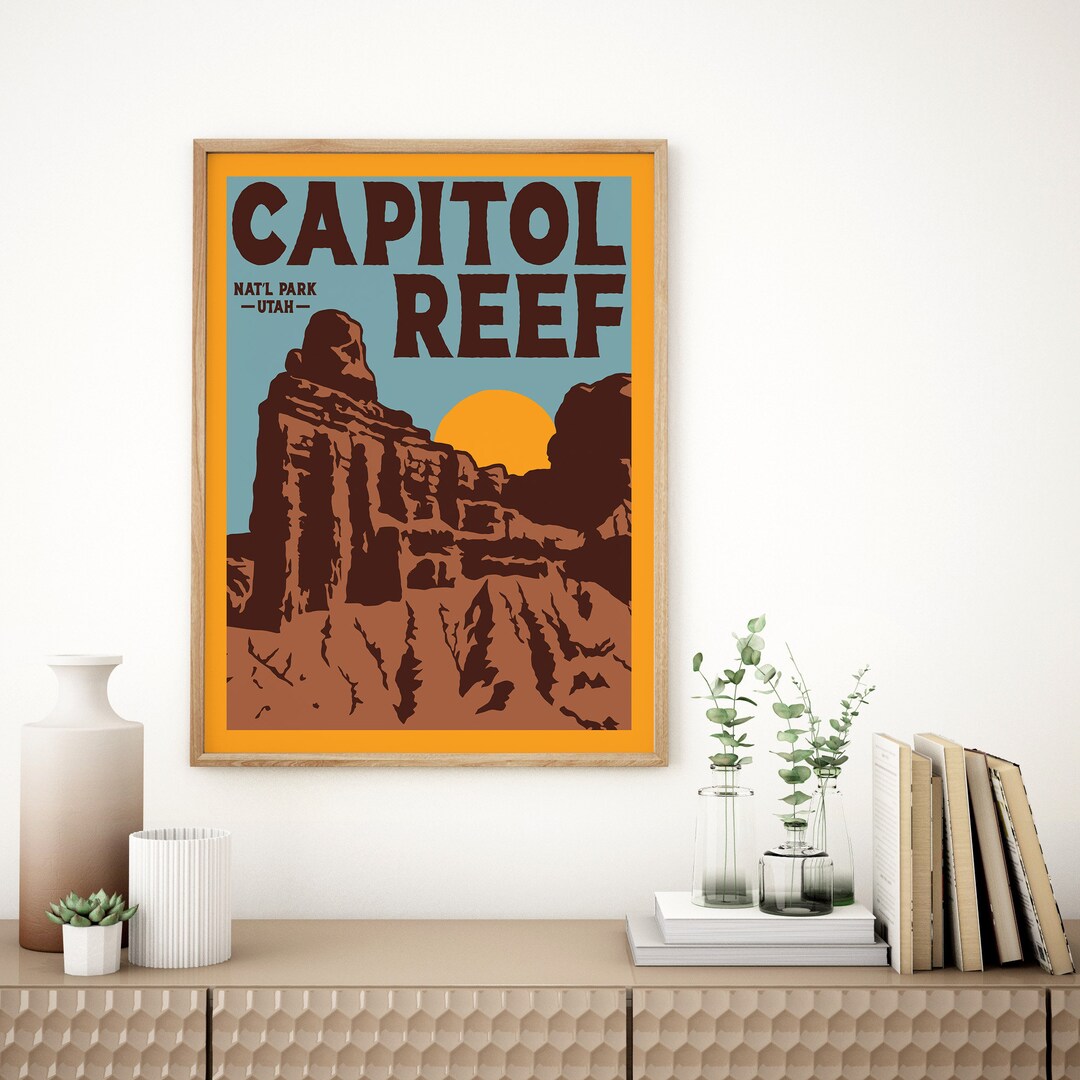 Capitol Reef National Park Poster | Chimney Rock, Utah | Matte Art ...