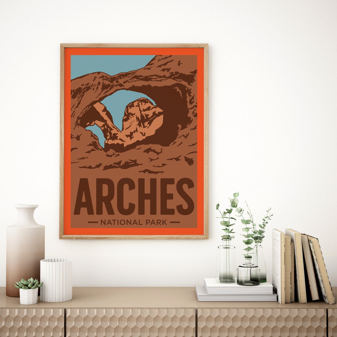 Arches National Park Poster | Double Arch Utah - Etsy