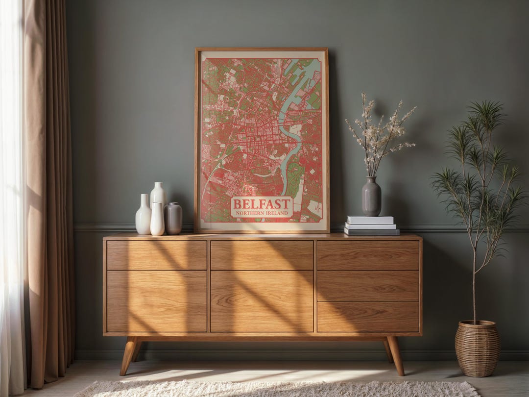 Vintage Belfast City Centre Map Poster | Hand-curated Northern Ireland ...